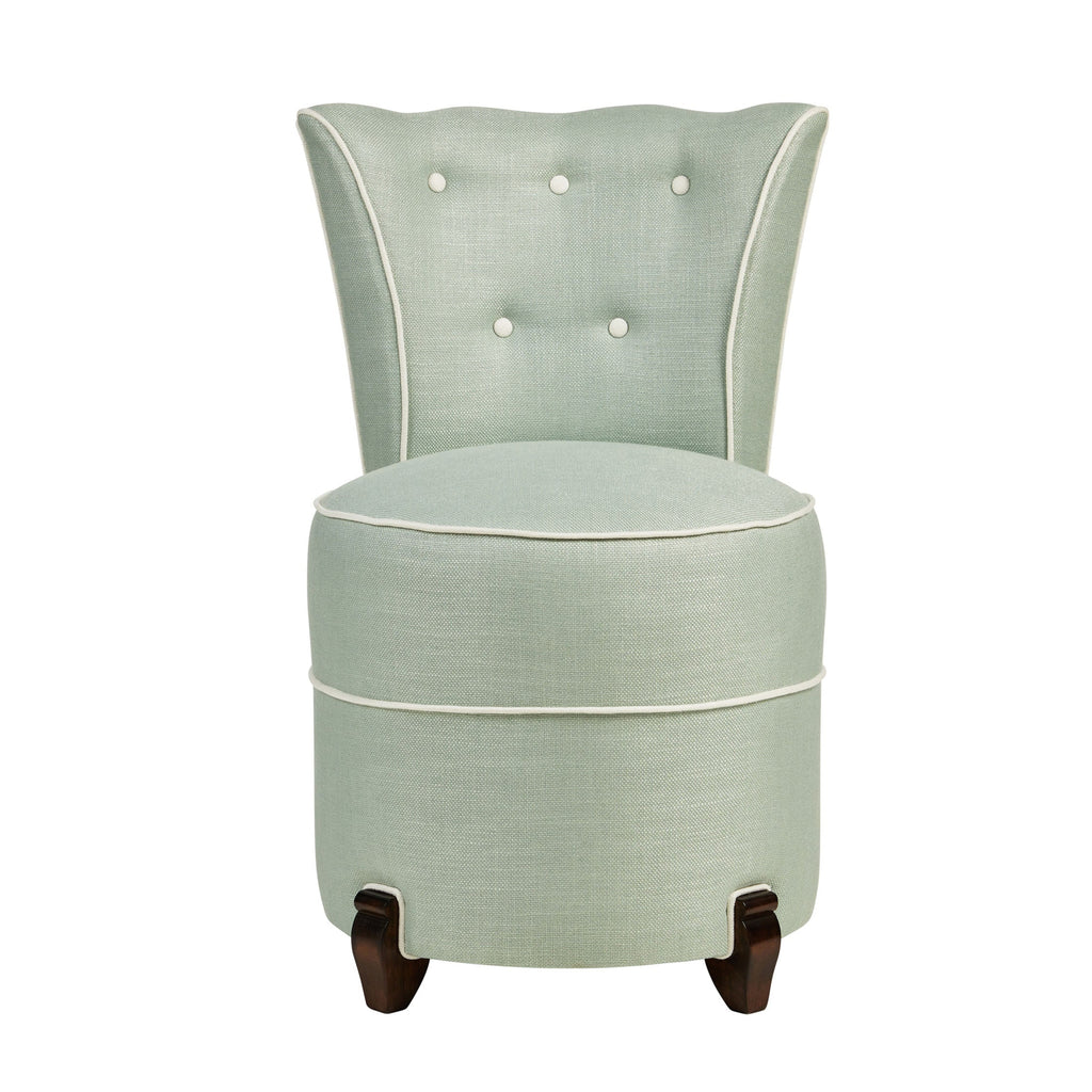 Coco Dressing Table Chair in Colette Aqua | Nina Campbell