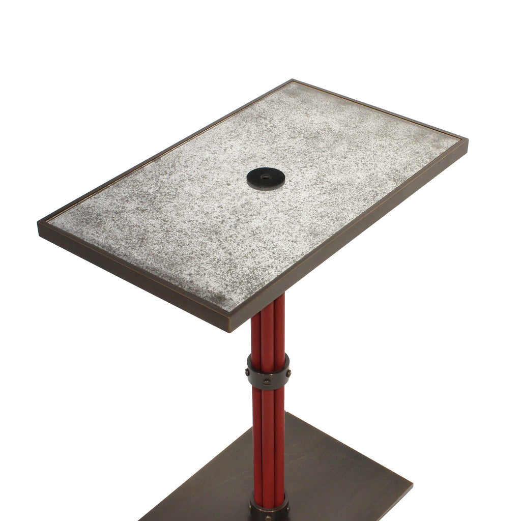 Cinema Table Leather Glass Metal | Nina Campbell