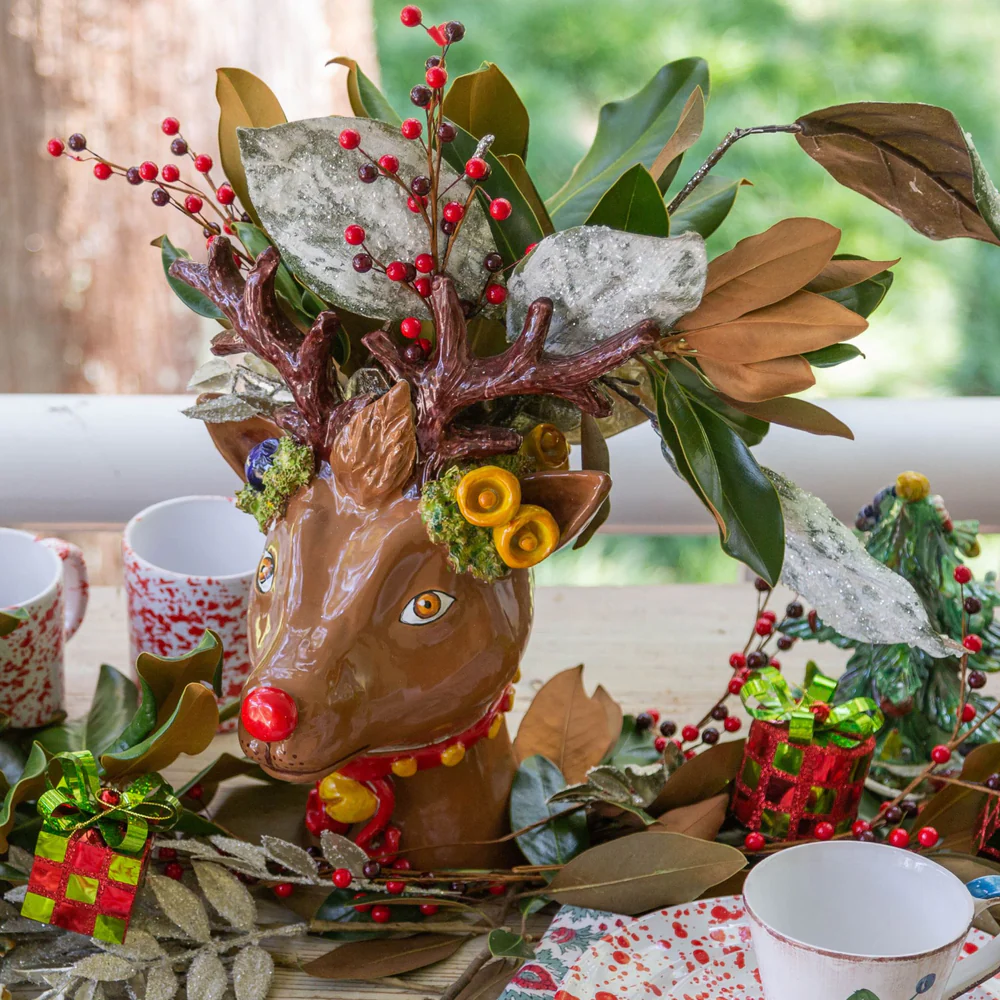 Rudolph Head Ceramic Vase – Nina Campbell