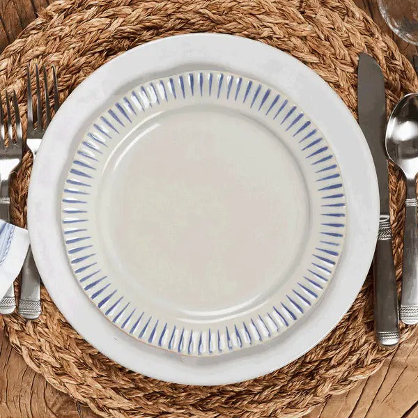Sitio Stripe Dinner Plate Blue – Nina Campbell