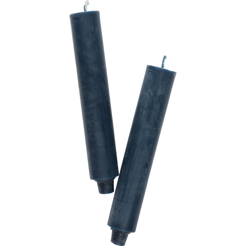 Dinner Candles Blue Slate 9x1.5" Pair | Nina Campbell