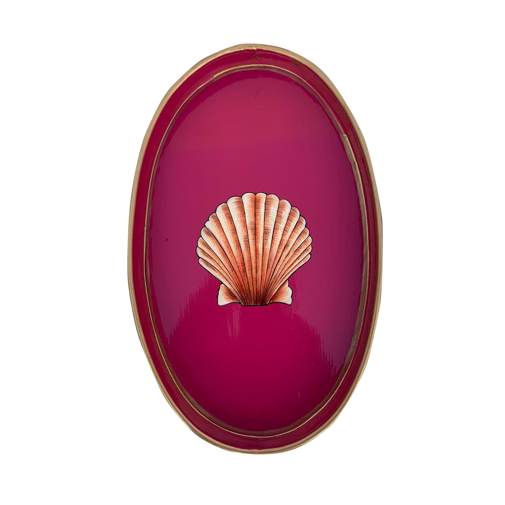Iron Tray Oval Shell | Nina Campbell