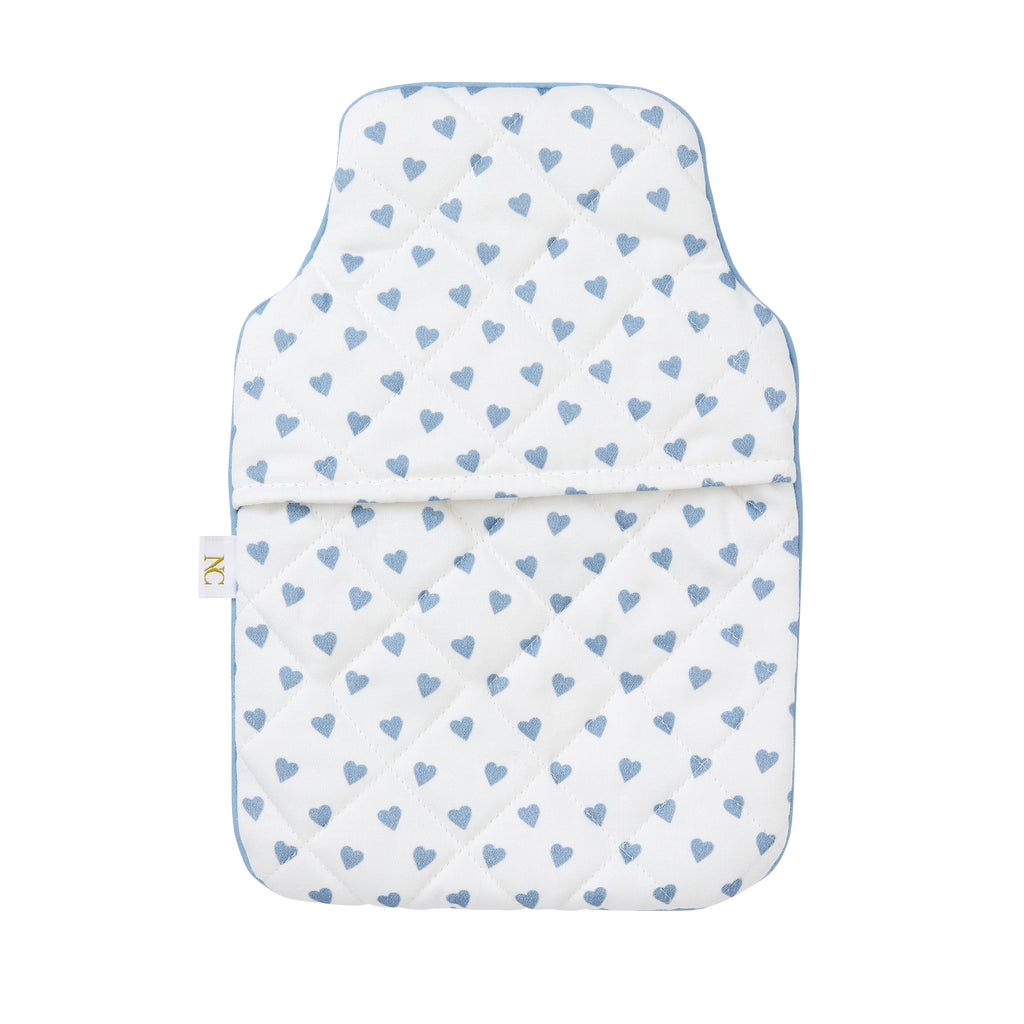 Hot Water Bottle and Cover Mini Blue Heart | Nina Campbell